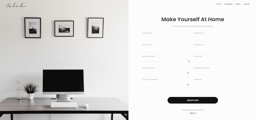 Calih Real Estate Listing Platform – Jeffrey Turingan
